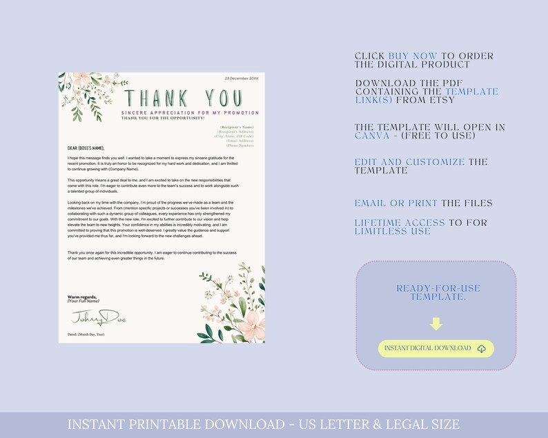 Boss Thank You Letter for Promotion Template,thank You for Promotion ...