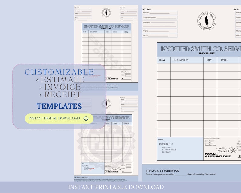 Invoice Template, Estimate Template, Receipt Template, Business Invoice ...