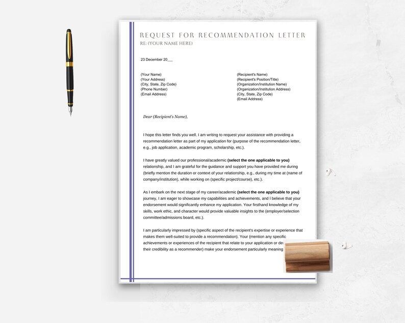 Recommendation Letter Request Template, Letter of Recommendation ...