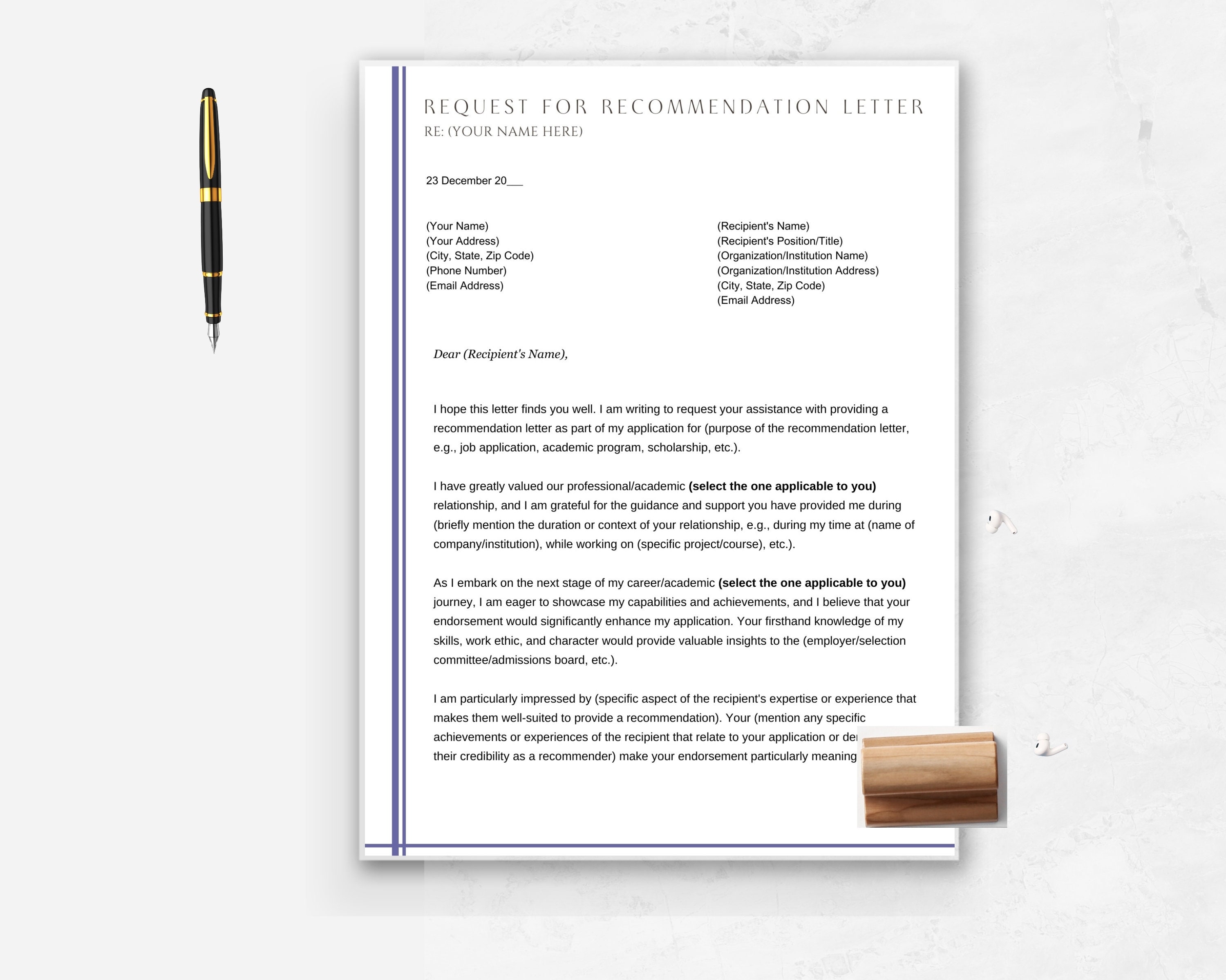 Recommendation Letter Request Template, Letter of Recommendation ...