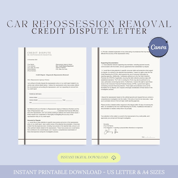 Credit Repair Letter Template - Etsy