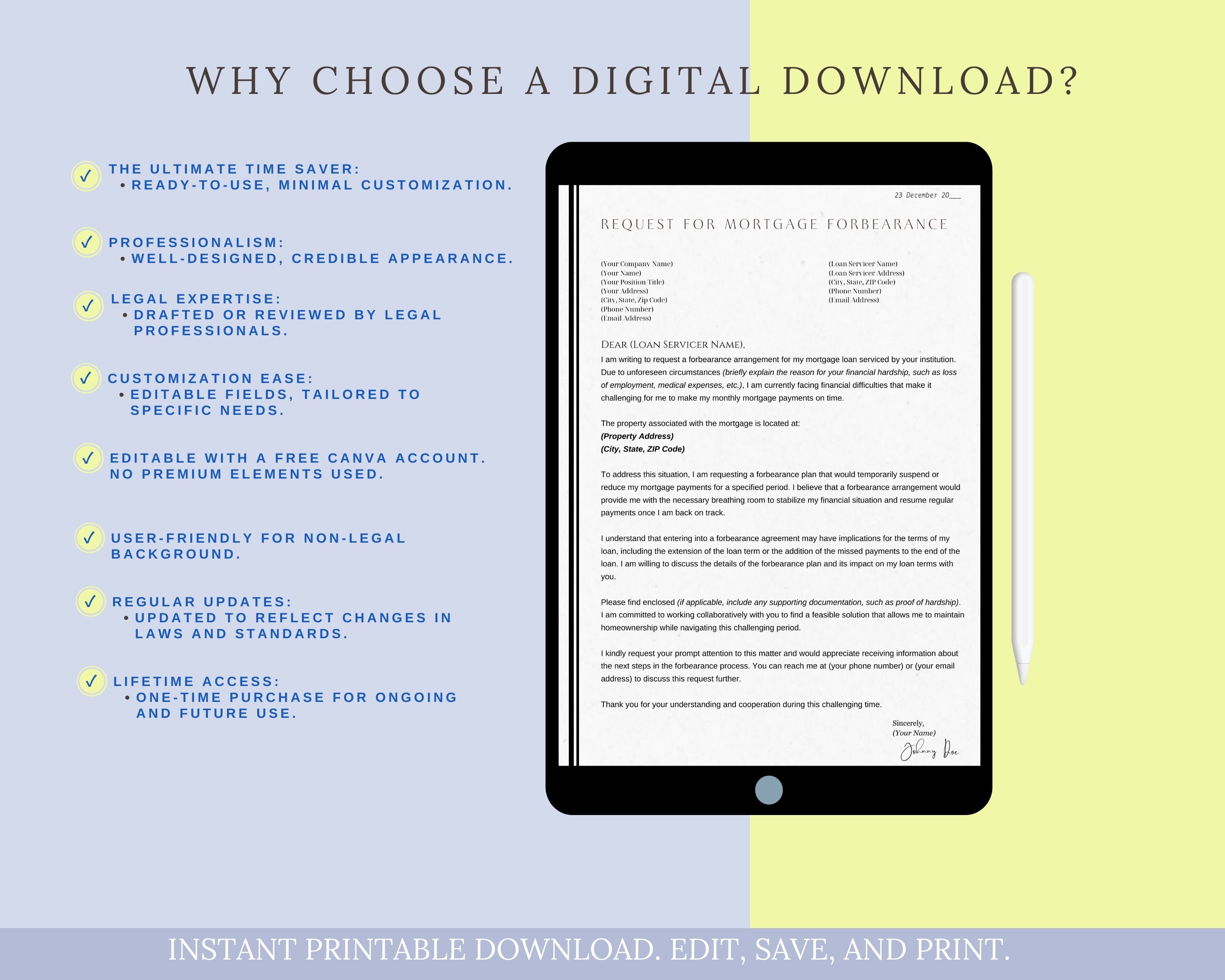 Request for Mortgage Forbearance, Forbearance Letter for Mortgage ...