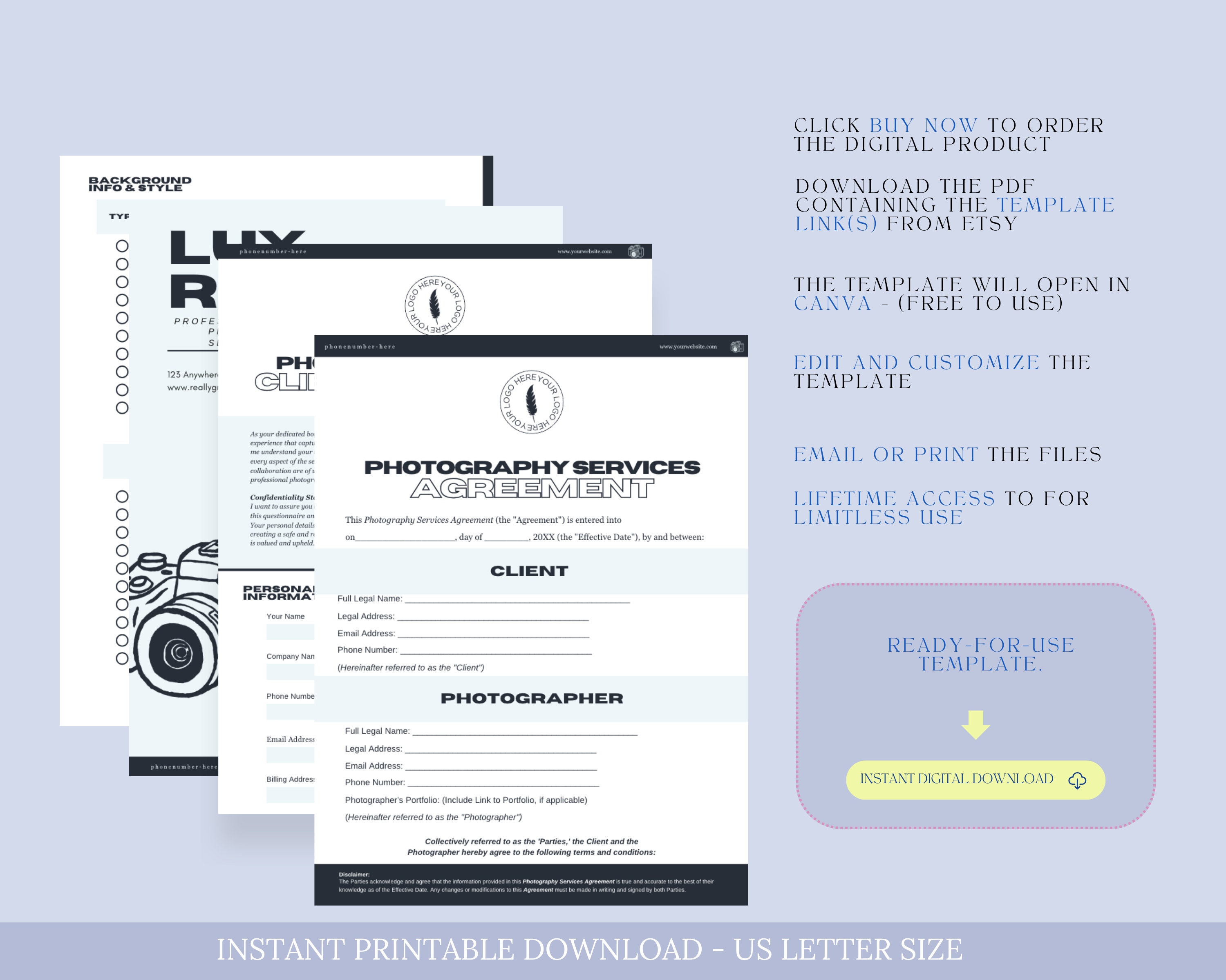 General Photography Contract Template, Forms for Photographers ...