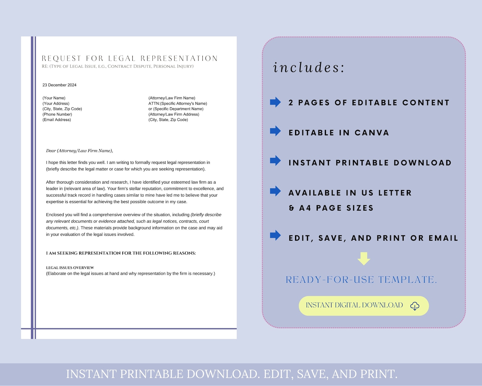 Request for Legal Representation Letter Template, Legal Representation ...