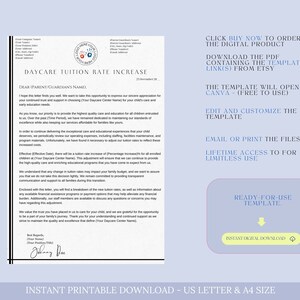 Daycare Tuition Rate Increase Letter Template, Childcare Rate Increase ...