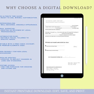 Attested Copy Notary Form Template, Notarial Certificate, Notary Public ...