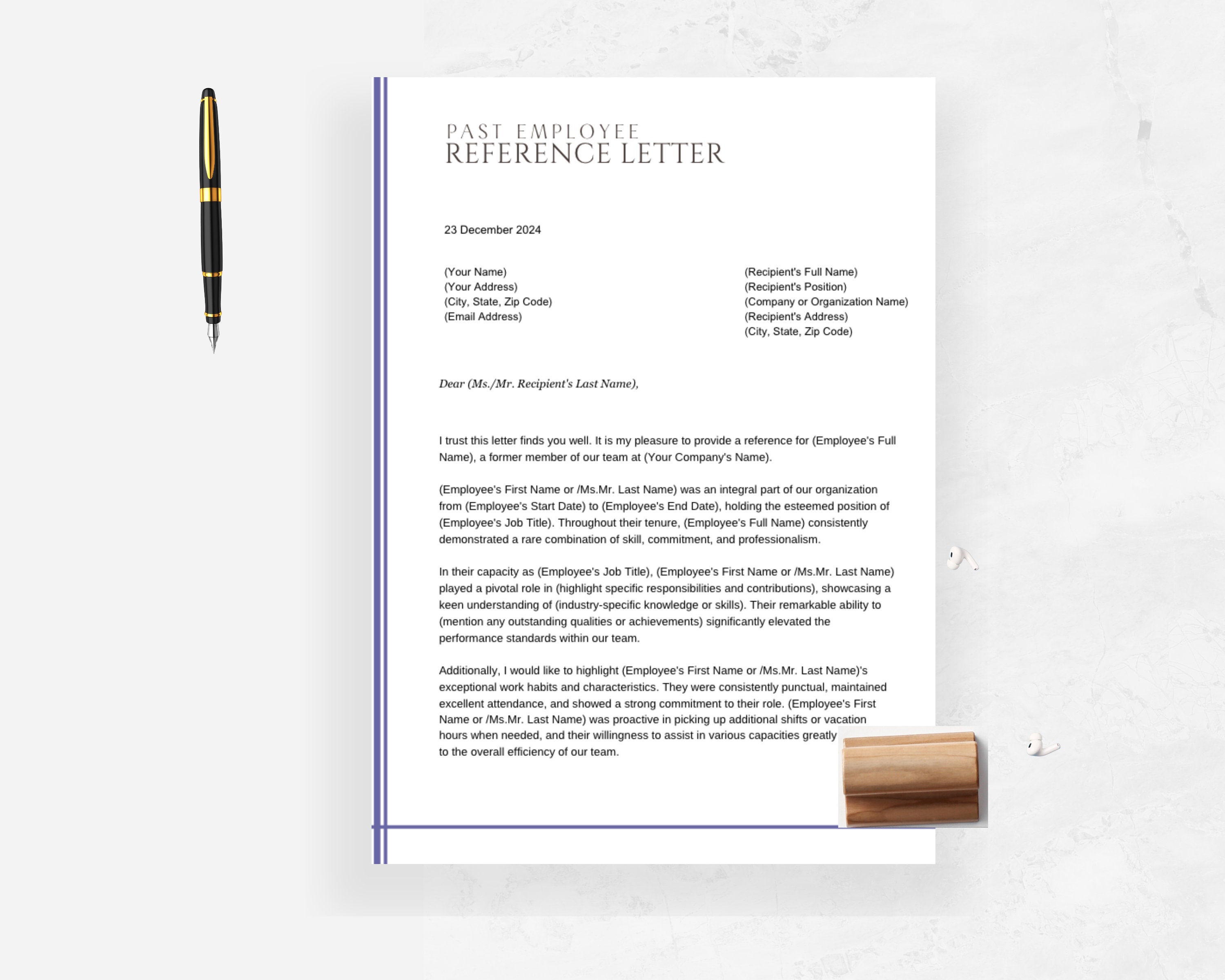 Past Employee Reference Letter, Letter of Recommendation, Job Referral ...