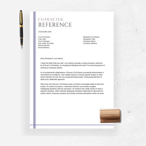 Professional Character Reference Letter ,character Letter Template ...