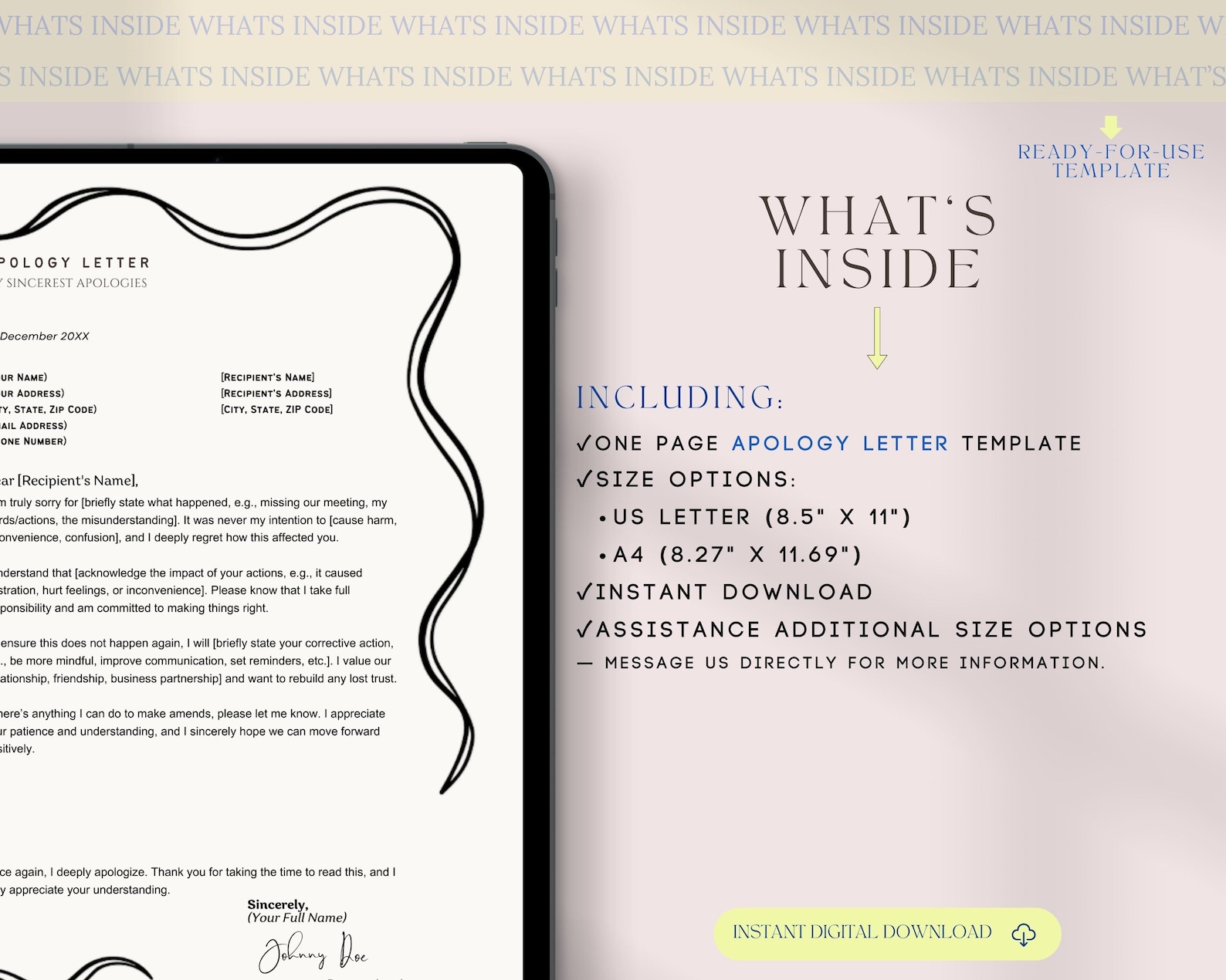 Apology Letter Template, Professional Apology Letter Template,apology ...