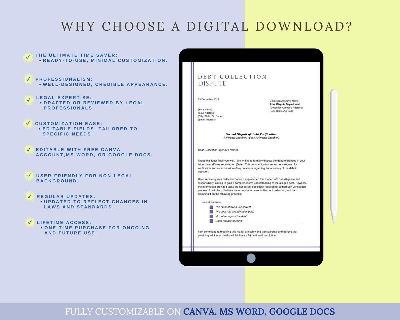 Debt Collection Dispute Letter, Debt Dispute Letter, Debt Collection ...
