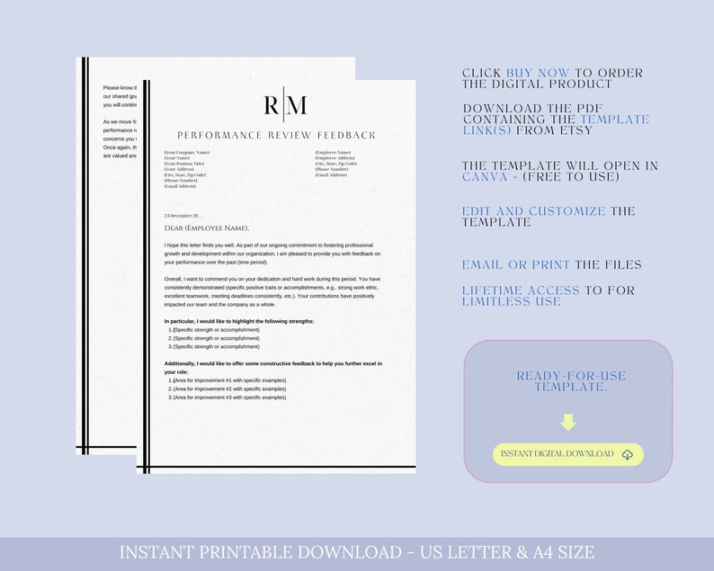 Employee Performance Review Letter, Corporate Performance Review Letter ...