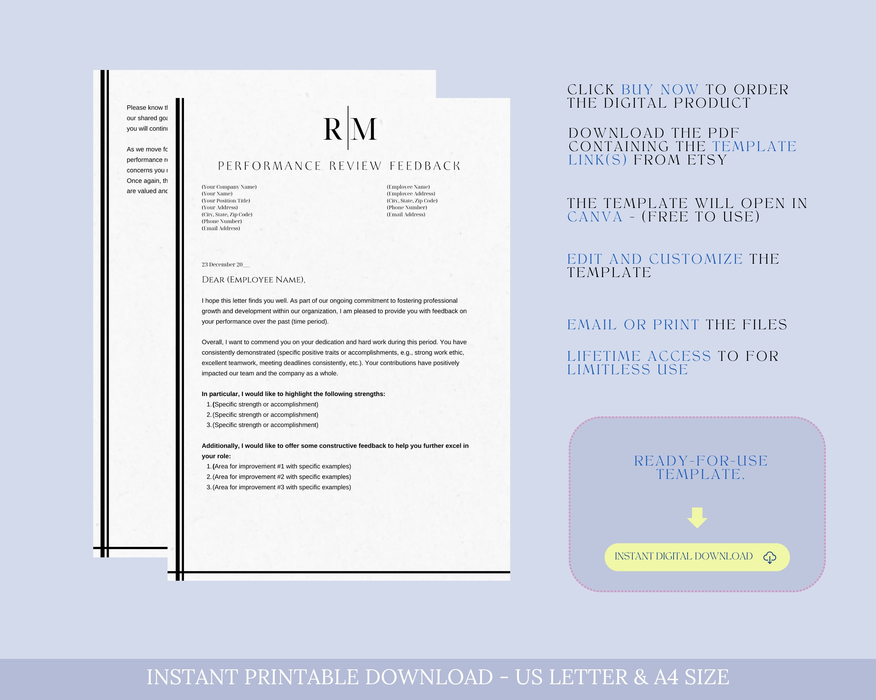 Employee Performance Review Letter, Corporate Performance Review Letter ...