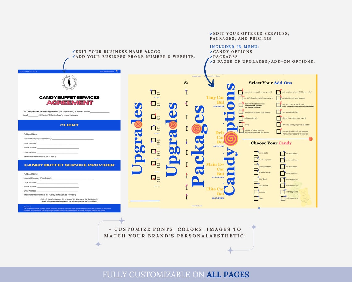 Candy Buffet Services Contract Agreement Template, Dessert Table ...