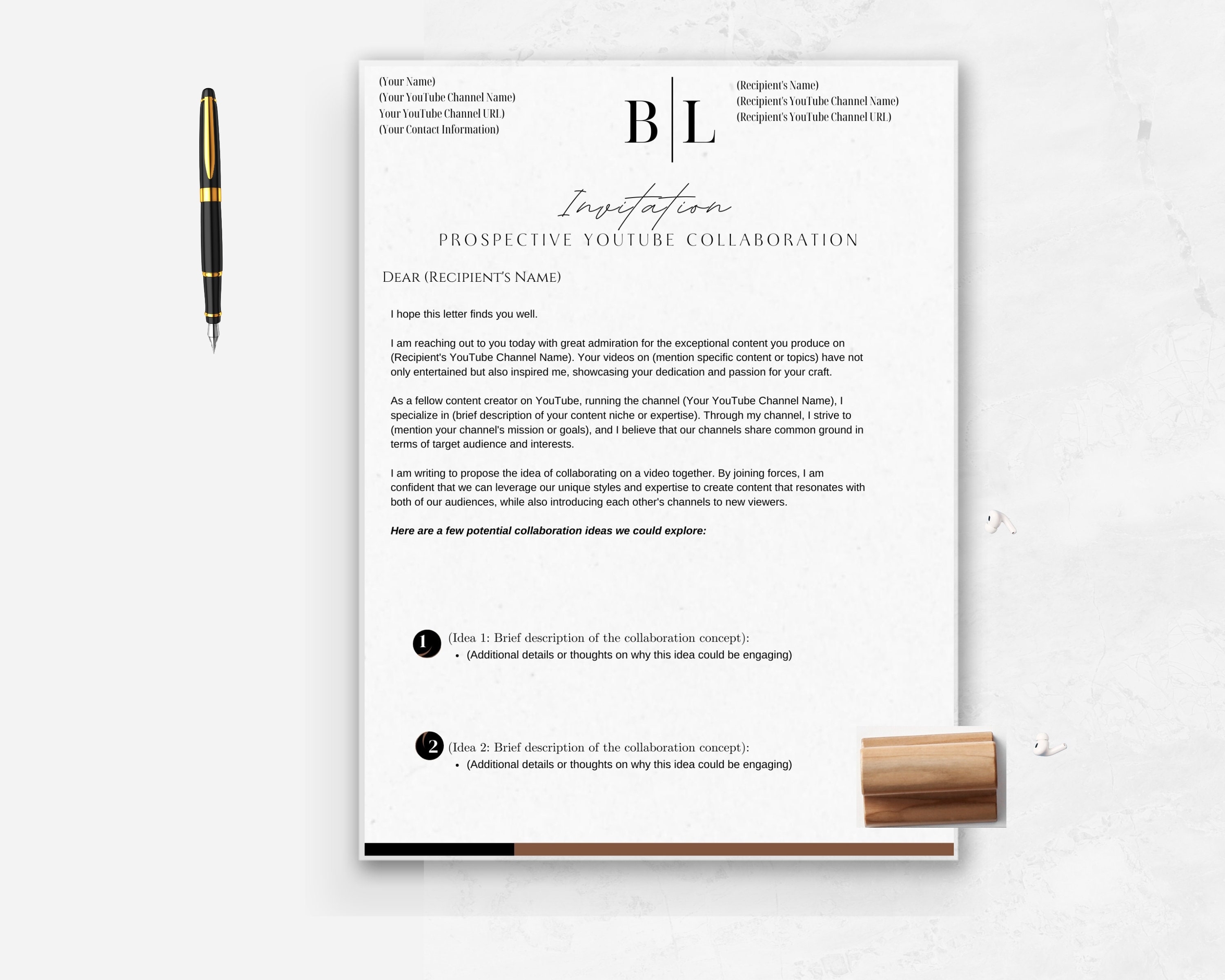 Youtube Collaboration Request Letter, Invitation for Influencer ...