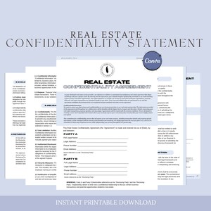Real Estate Confidentiality Statement Agreement, Property ...