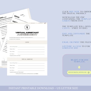 Virtual Assistant Contract Template, Virtual Assistant Service ...