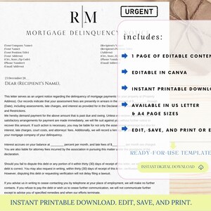 Mortgage Delinquency Notice, Mortgage Payment Reminder, Mortgage Late ...