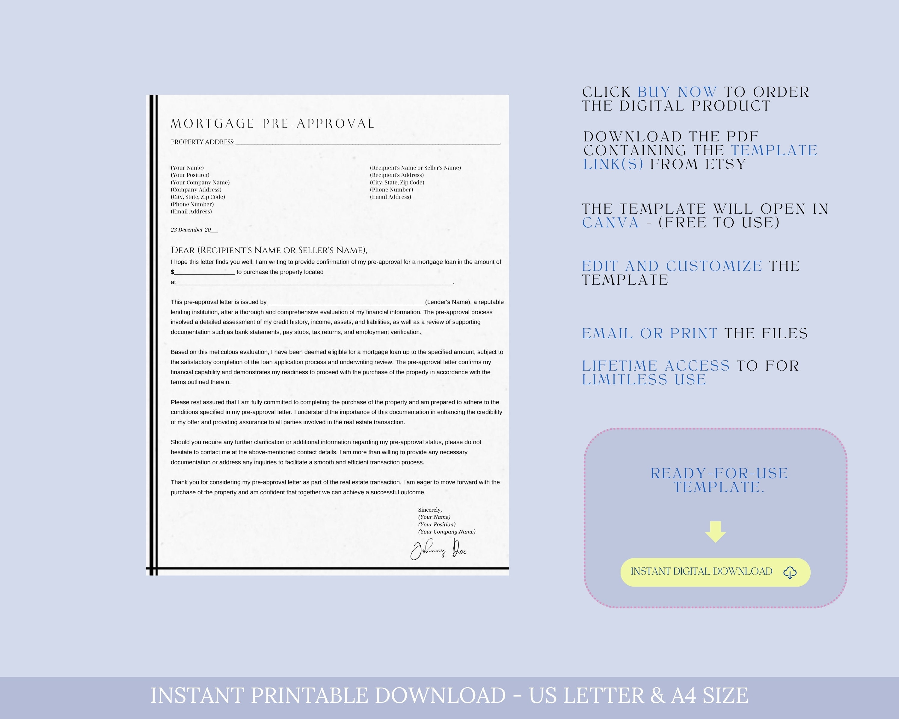 Mortgage Pre-approval Letter, Proof of Funds, Home Loan Approval ...