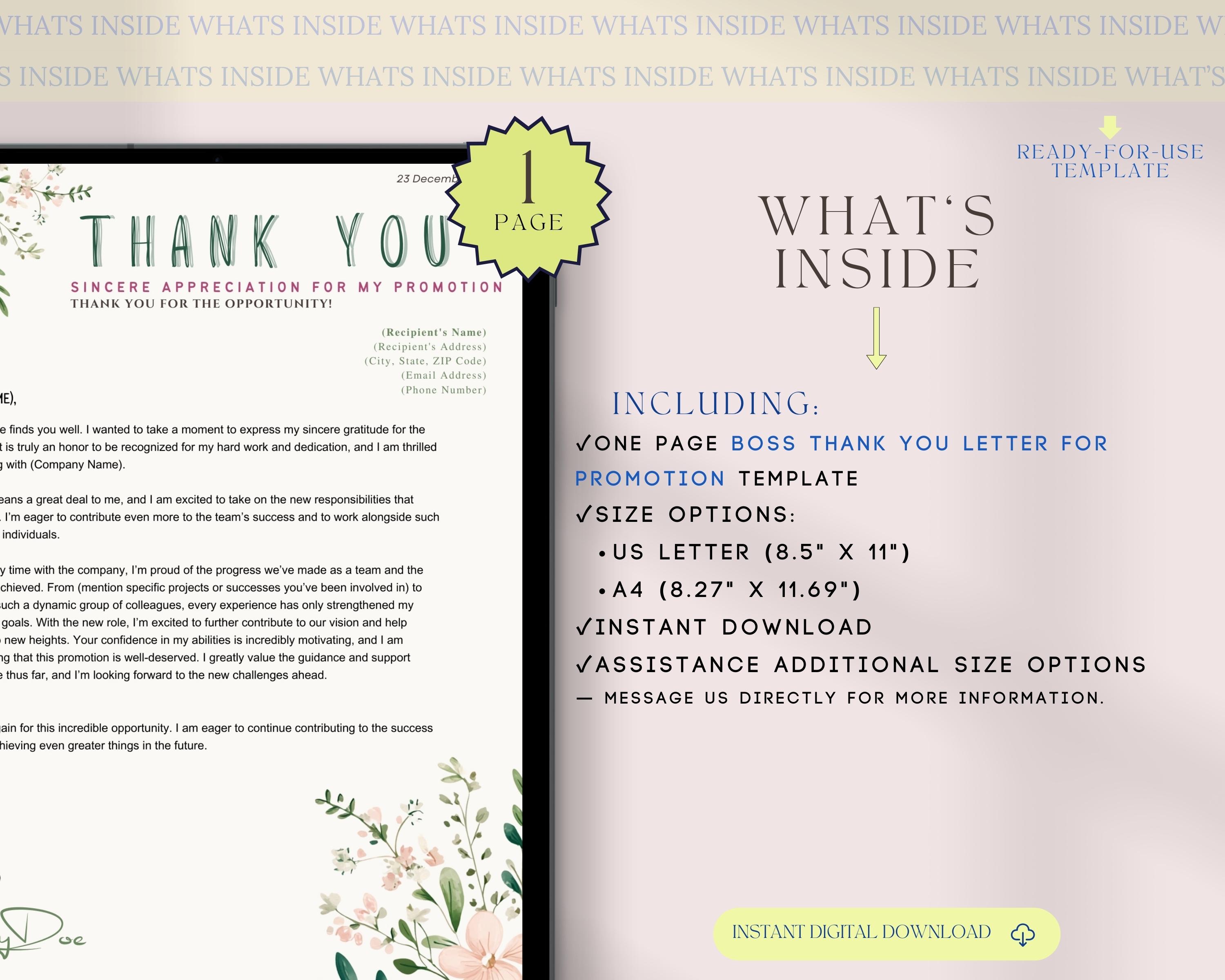 Boss Thank You Letter for Promotion Template,thank You for Promotion ...
