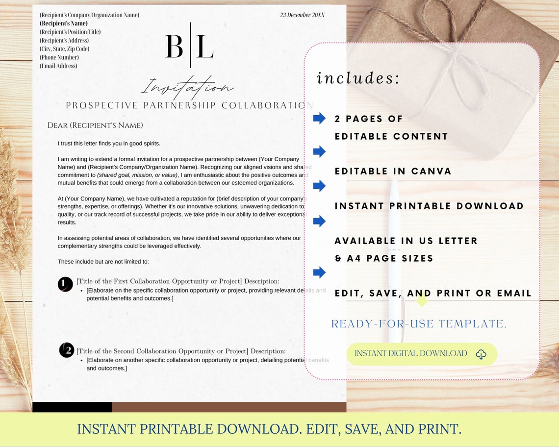 Partnership Invitation Letter Template, Invitation for Prospective ...