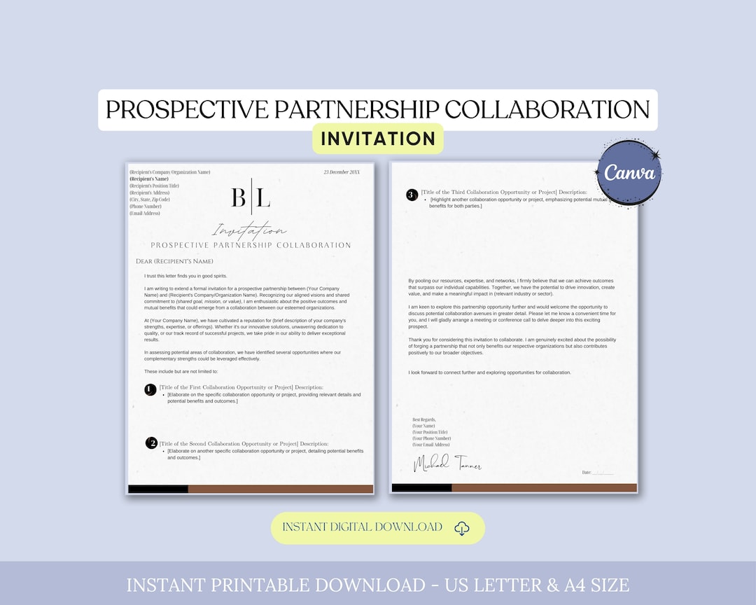 Partnership Invitation Letter Template, Invitation for Prospective ...