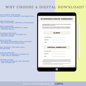 Virtual Assistant Contract Template, Virtual Assistant Service ...