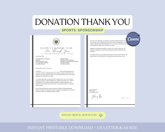 Thank You Sponsorship Letter Template