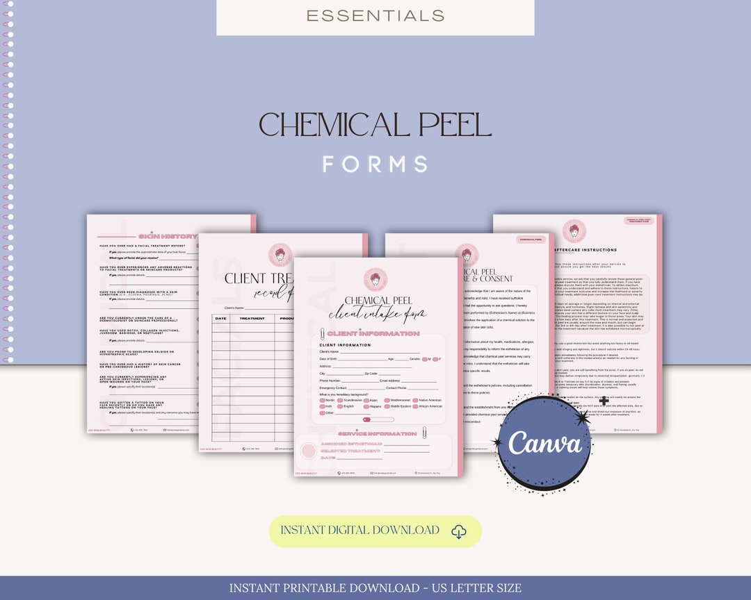 Chemical Peel Treatment Forms, Chemical Peel Intake Form,skincare ...