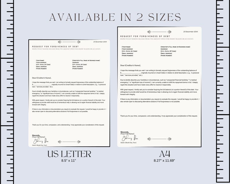 Debt Forgiveness Letter Template, Debt Forgiveness Request Letter ...