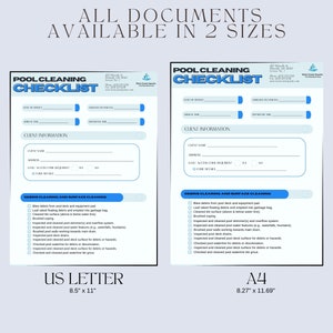 Swimming Pool Cleaning Checklist Template, Residential and Commercial ...