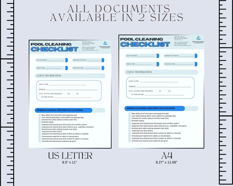 Swimming Pool Cleaning Checklist Template, Residential and Commercial ...
