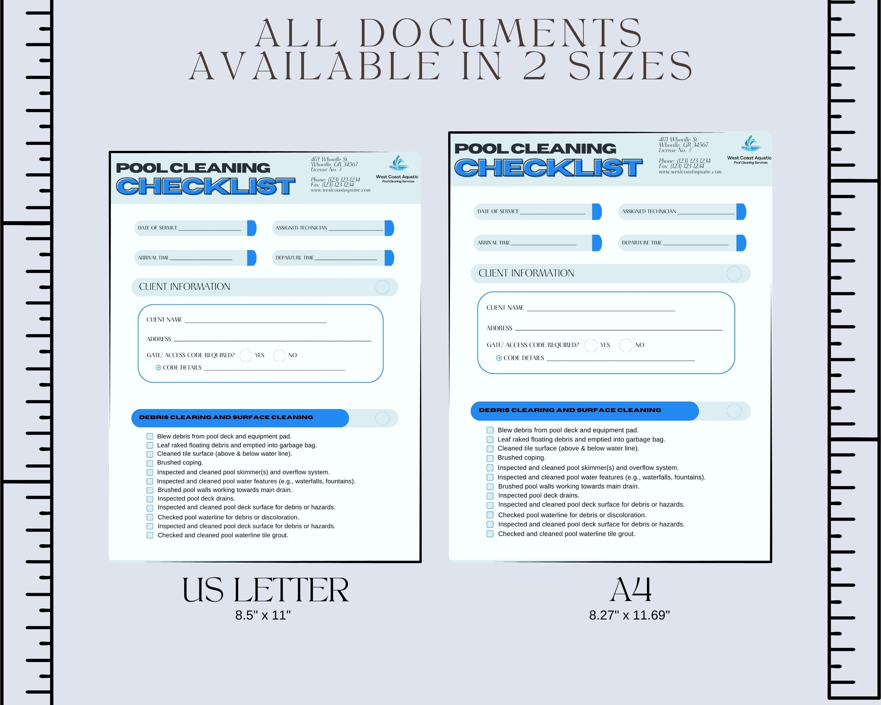 Swimming Pool Cleaning Checklist Template, Residential and Commercial ...