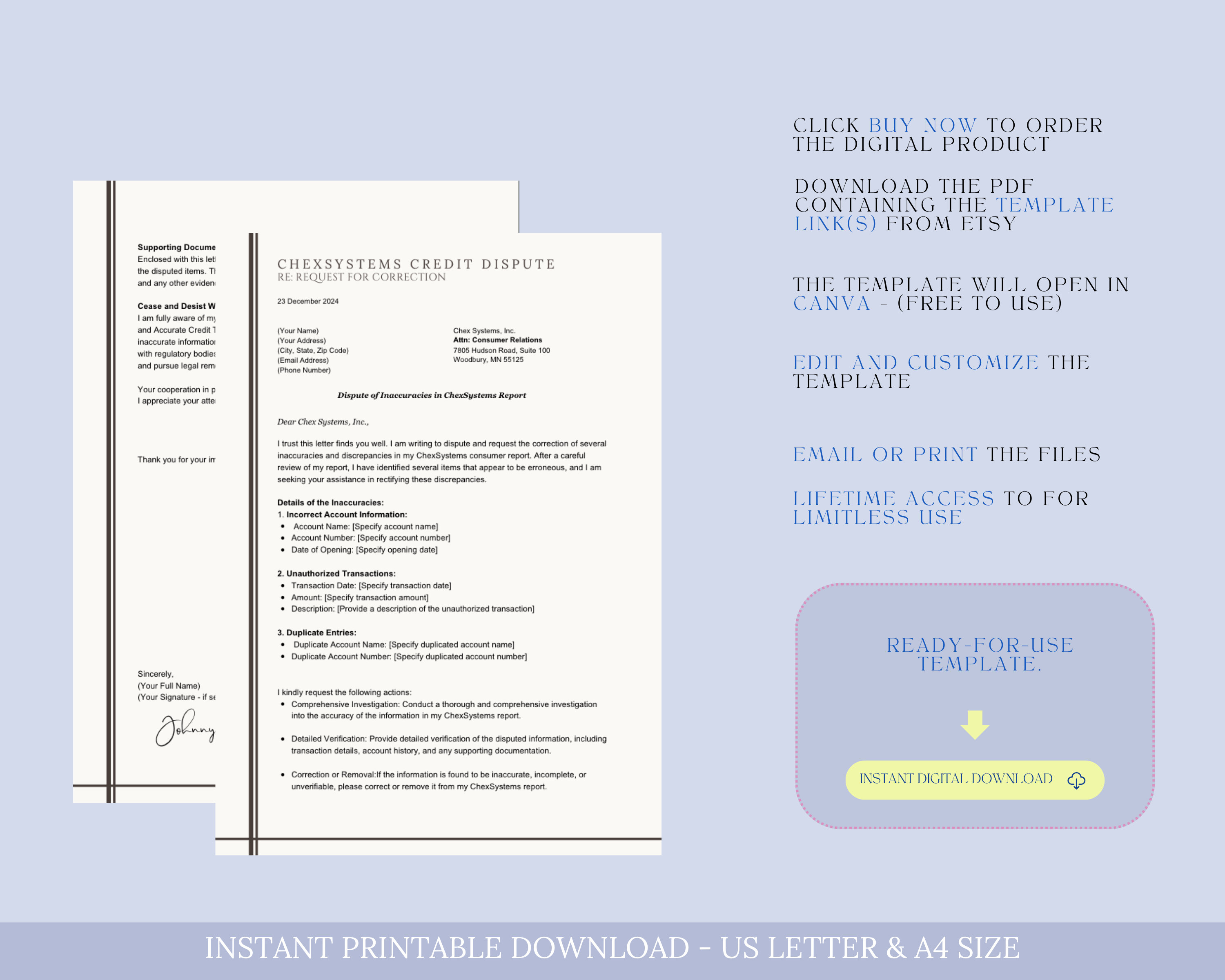 Chexsystems Credit Dispute, Request for Correction, Chexsystems Credit ...