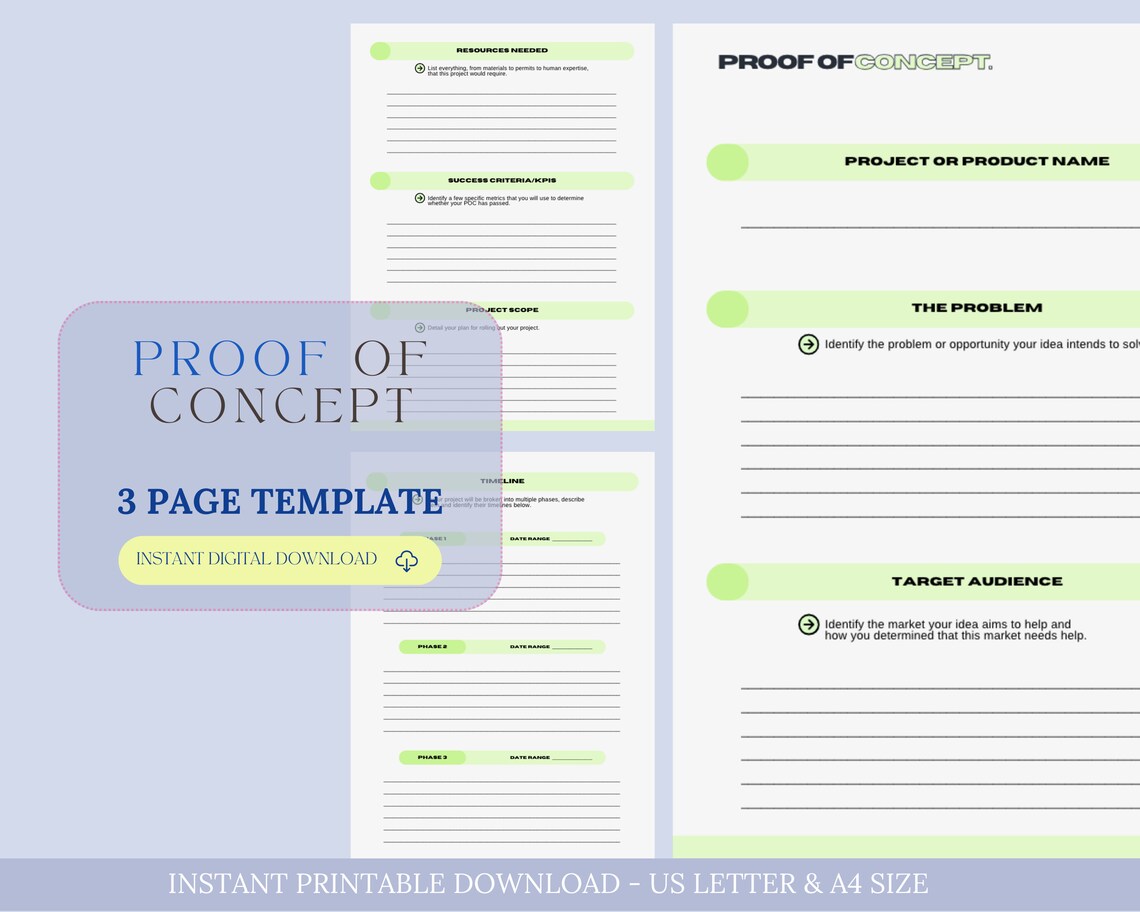 Proof of Concept Template, Concept Form, Idea Testing Form, Prototype ...