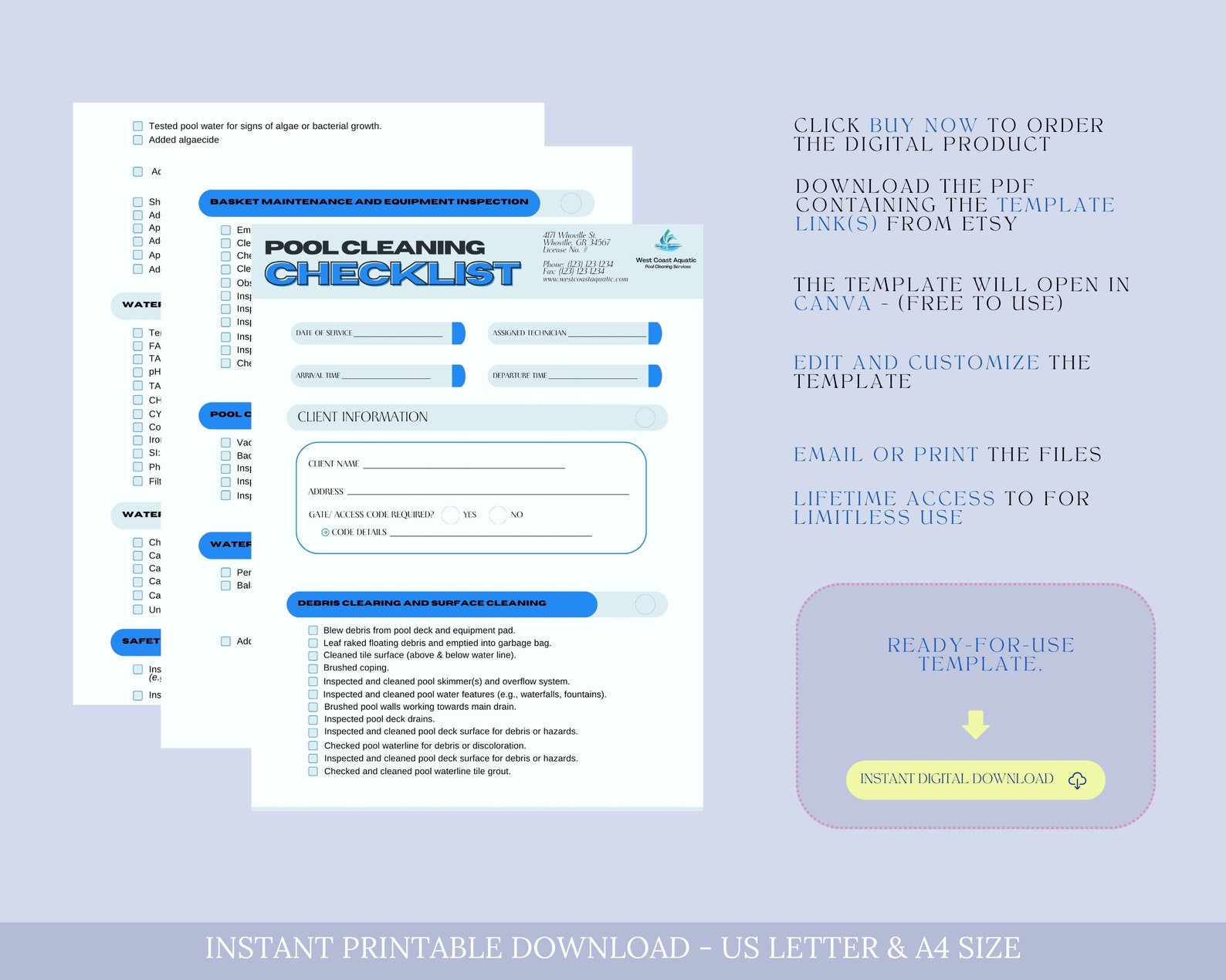 Swimming Pool Cleaning Checklist Template, Residential and Commercial ...