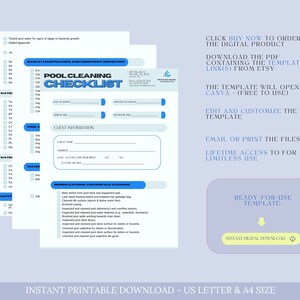 Swimming Pool Cleaning Checklist Template, Residential and Commercial ...