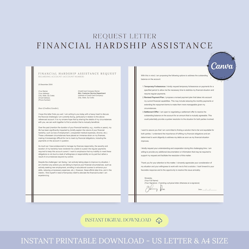 Hardship Letter - Etsy