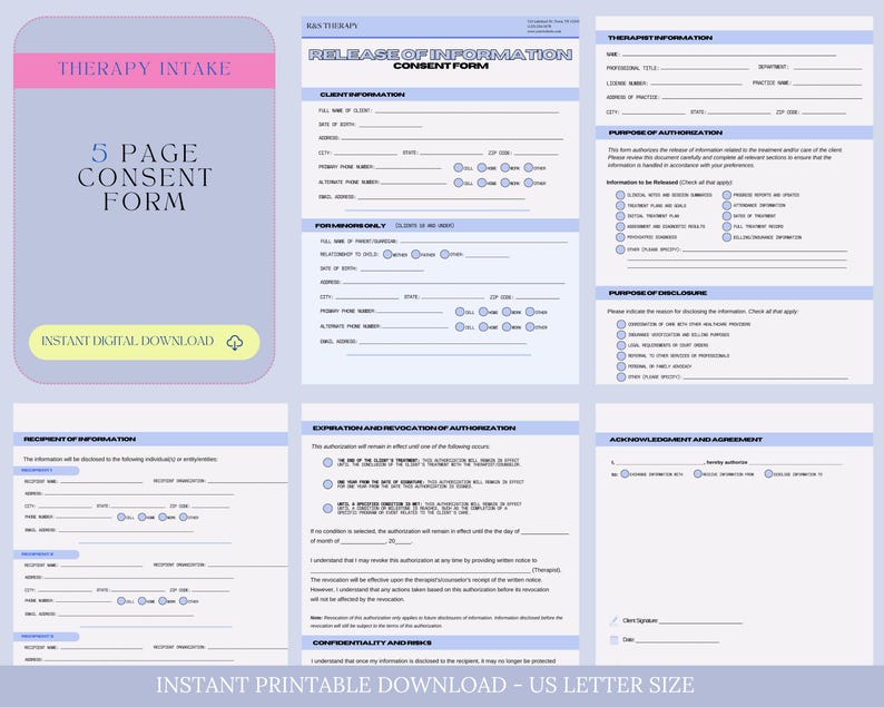 Release of Information (ROI) Consent Form Template for Private Practice ...