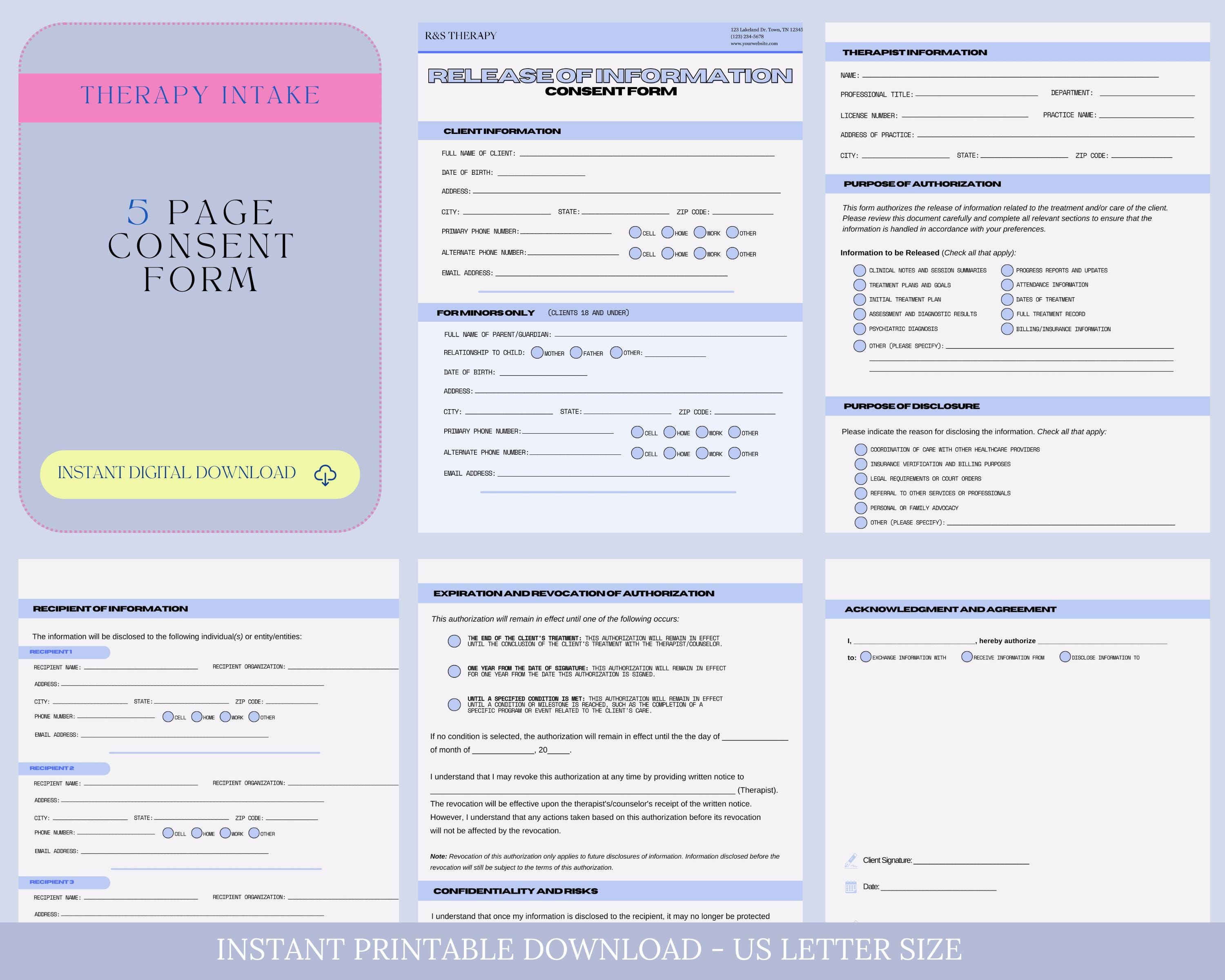 Release of Information (ROI) Consent Form Template for Private Practice ...