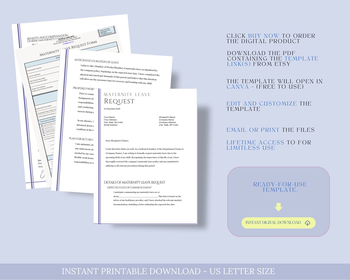 Maternity Leave Request Letter, Request Form, Maternity Leave, Leave of ...