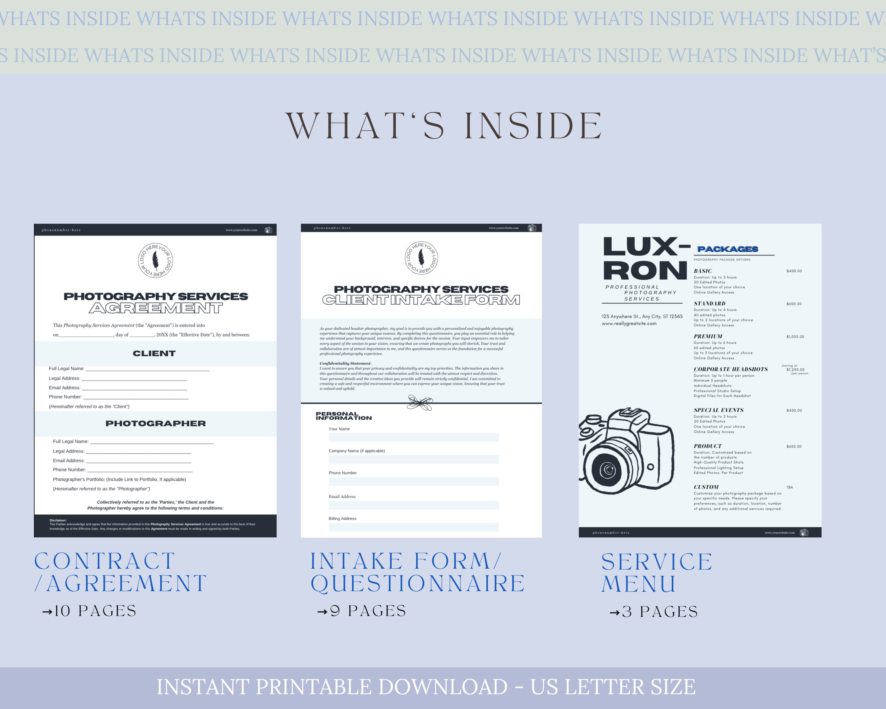 General Photography Contract Template, Forms for Photographers ...