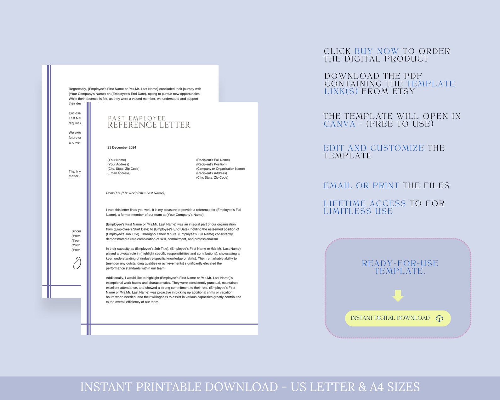 Past Employee Reference Letter, Letter of Recommendation, Job Referral ...