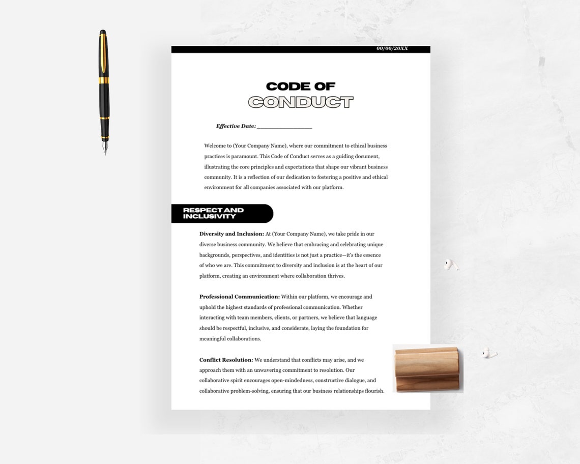 Code of Conduct Template, Nonprofit Ethics, Board of Directors, New ...