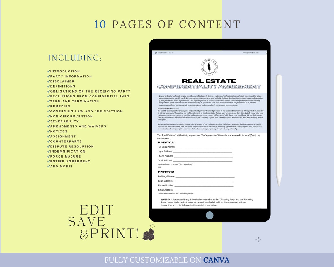 Real Estate Confidentiality Statement Agreement, Property ...