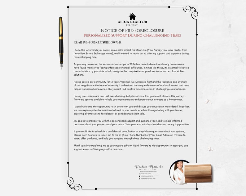 Real Estate Pre-foreclosure Letter, Foreclosure Prospecting Letter ...