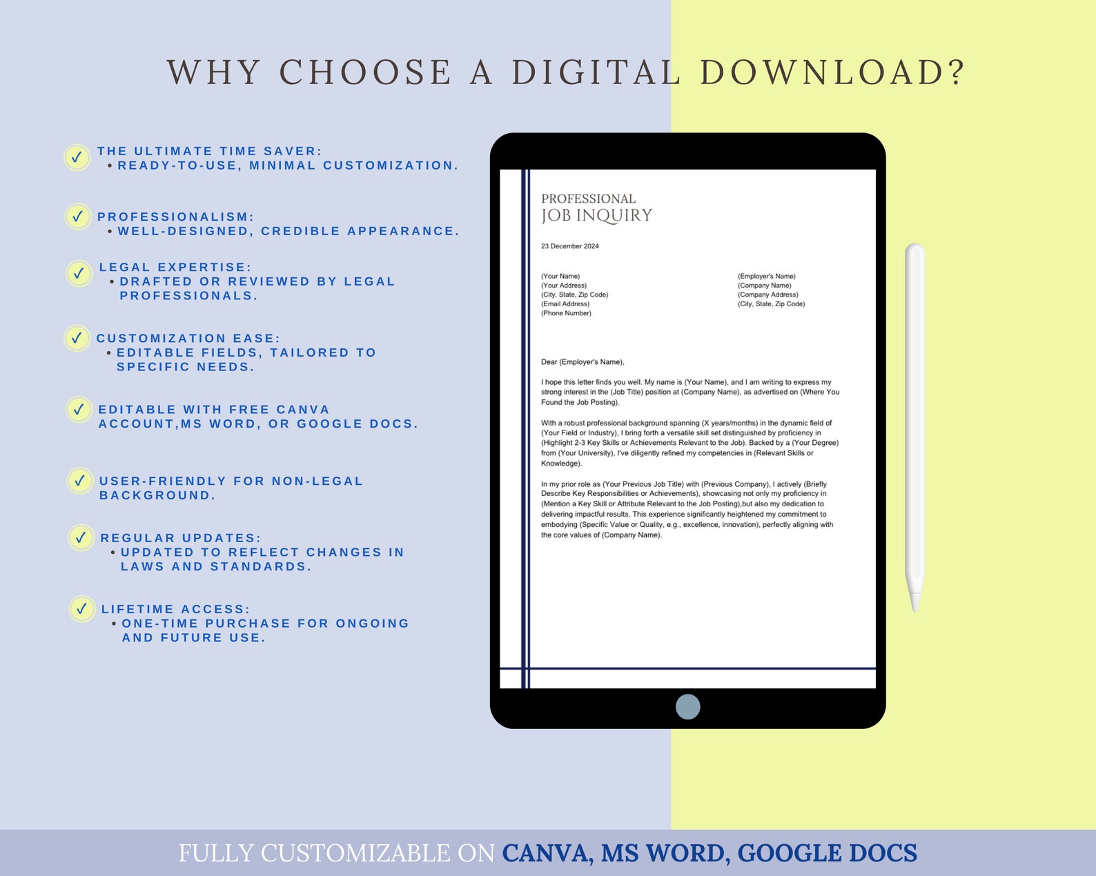 Professional Job Inquiry Letter Template, Job Inquiry Letter, Job ...