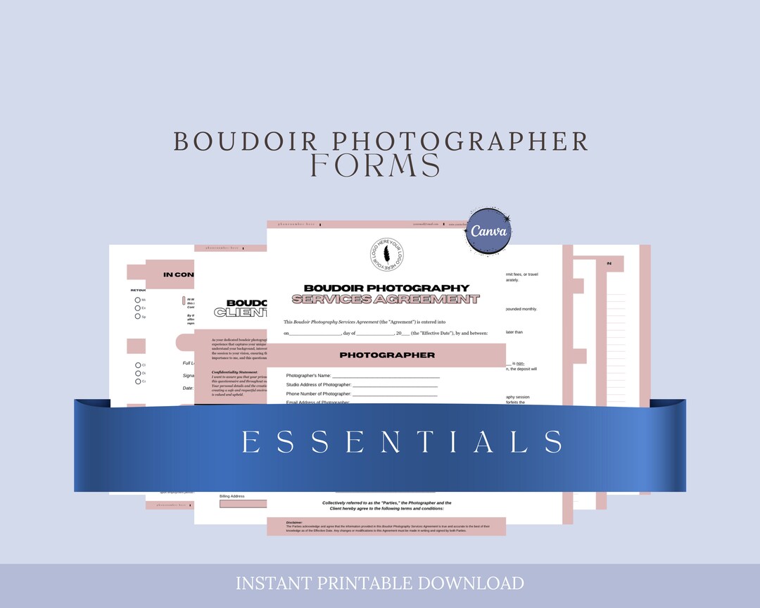 Boudoir Photography Contract Agreement, Boudoir Photography ...