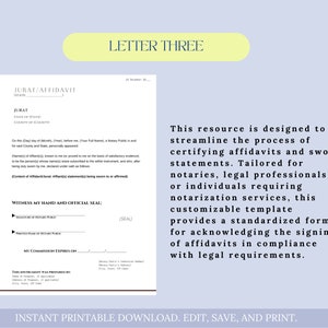 Set of 4 Notarial Certificates,witness Signature Notary,acknowledgement ...