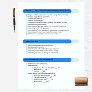 Swimming Pool Cleaning Checklist Template, Residential and Commercial ...