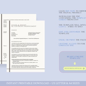 Cease and Desist Letter for Copyright Infringement Letter Template ...